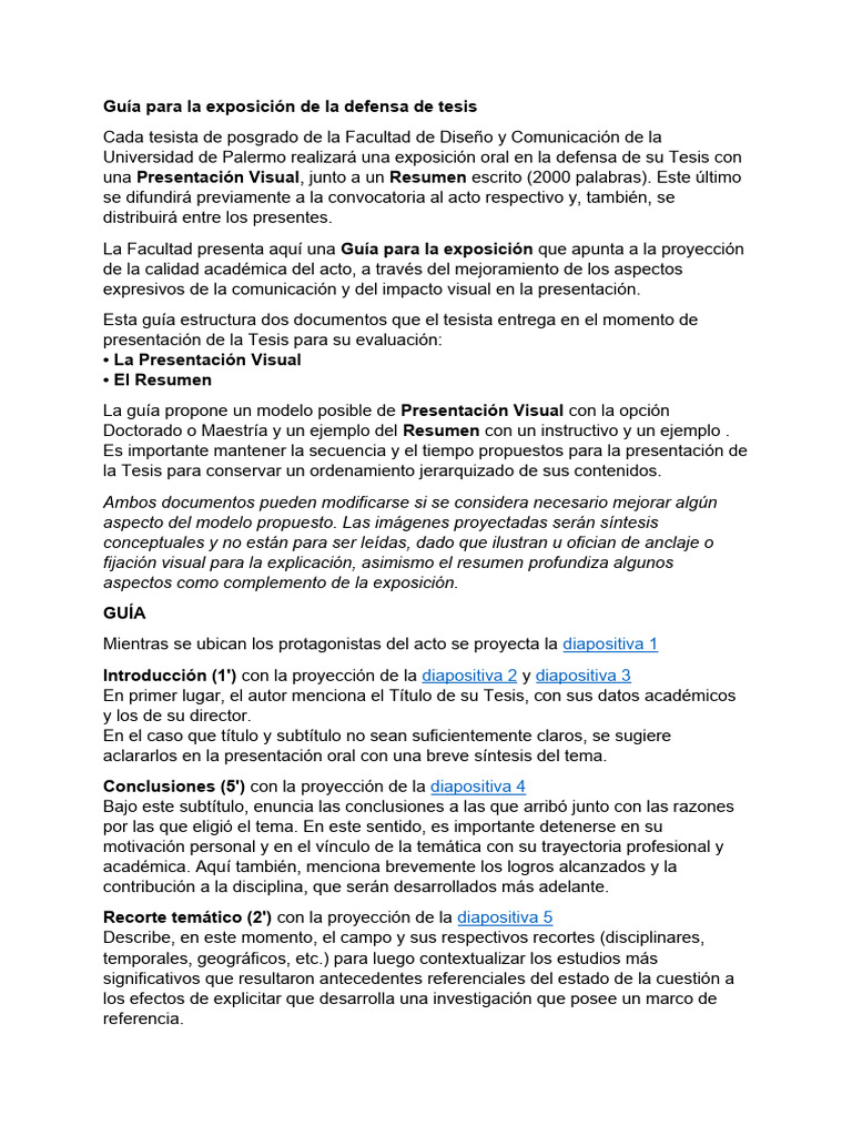 Guía para la exposición de la defensa de tesis | Descargar gratis PDF ...