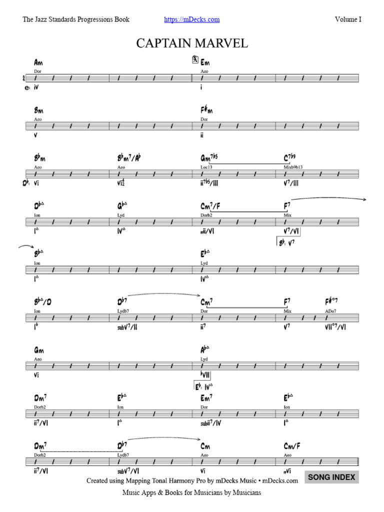 Captain Marvel - Jazz Standards Progressions Book Analyzed | PDF ...