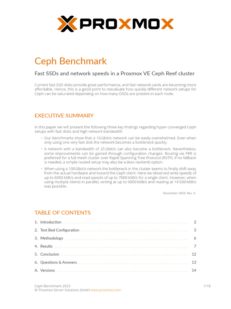 Proxmox-VE-Ceph-Benchmark-202312-rev0 | PDF | Bios | Solid State Drive