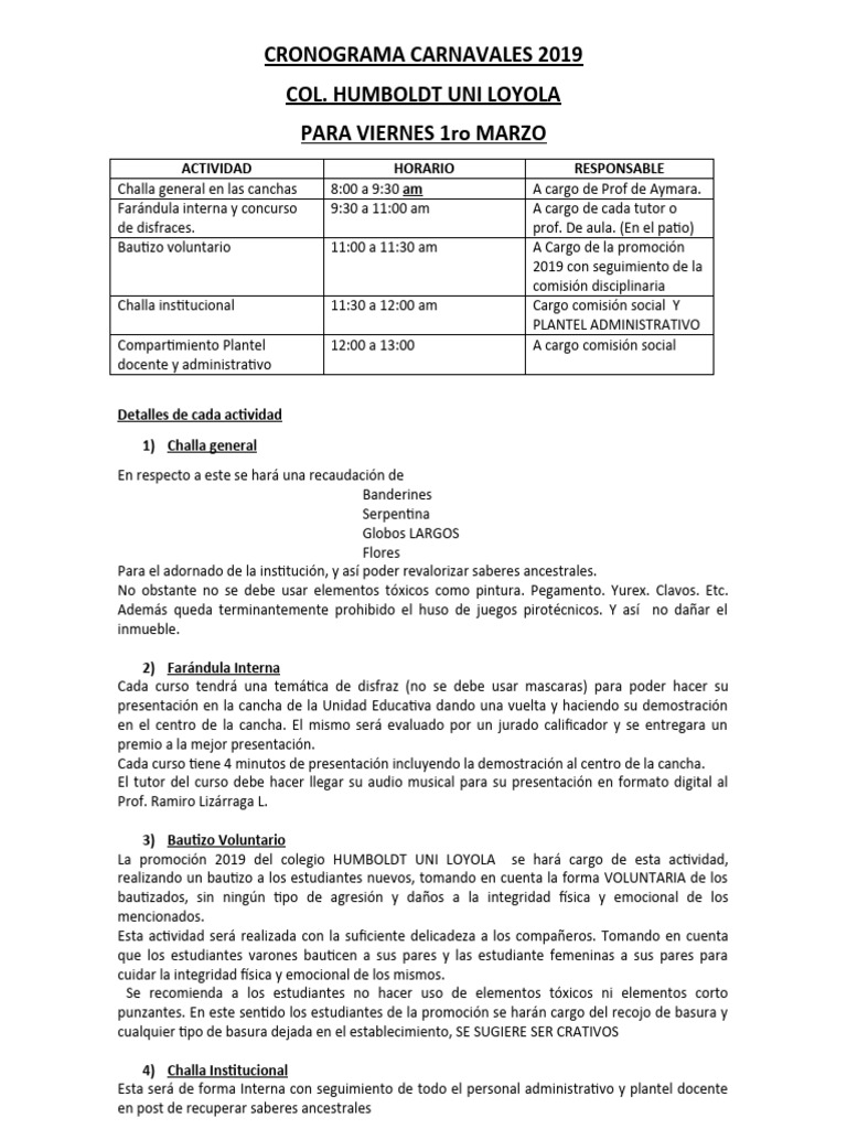 Carnavales 2019 | PDF