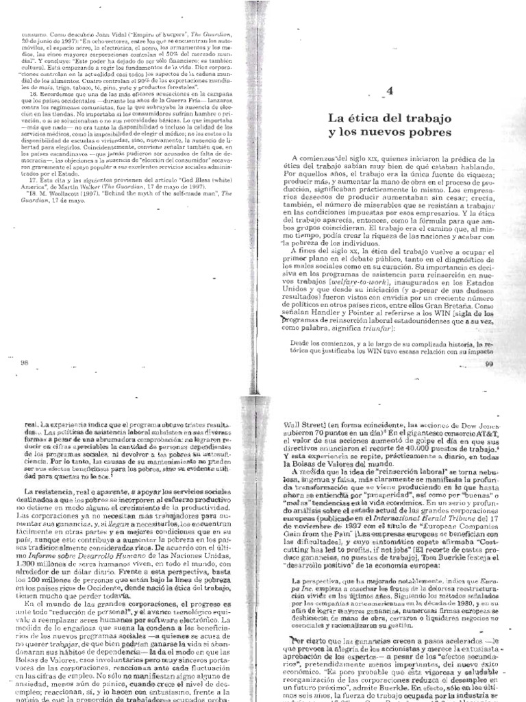 Tema 8 Bauman La Ética Del Trabajo | PDF