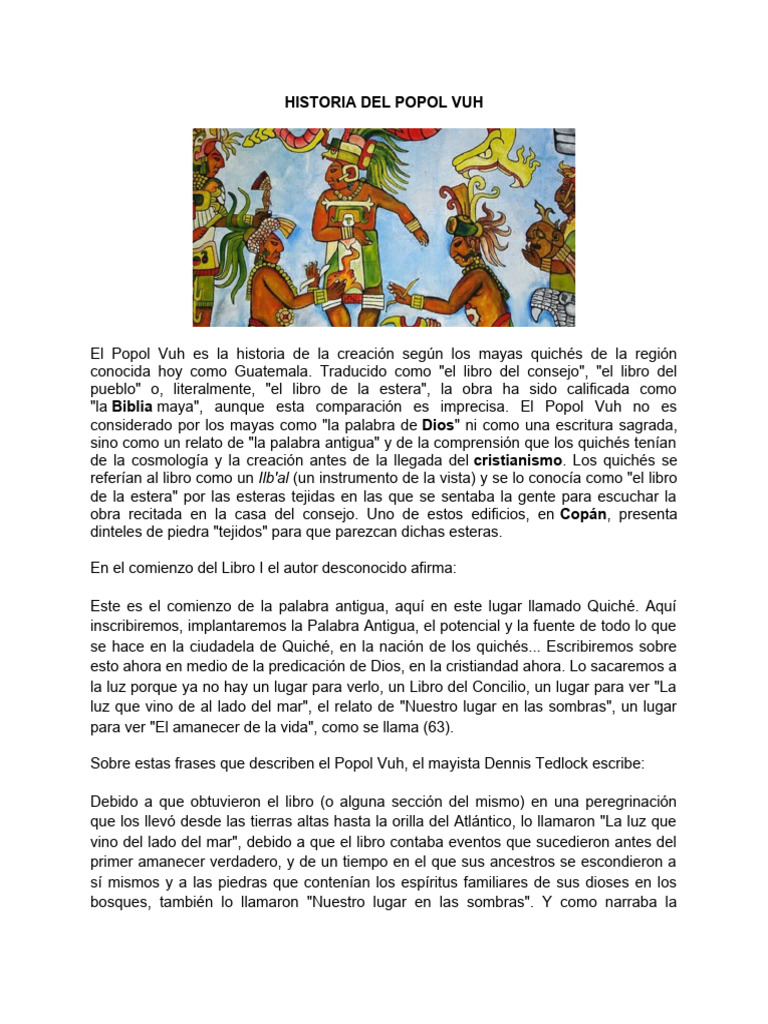Historia Del Popol Vuh | PDF