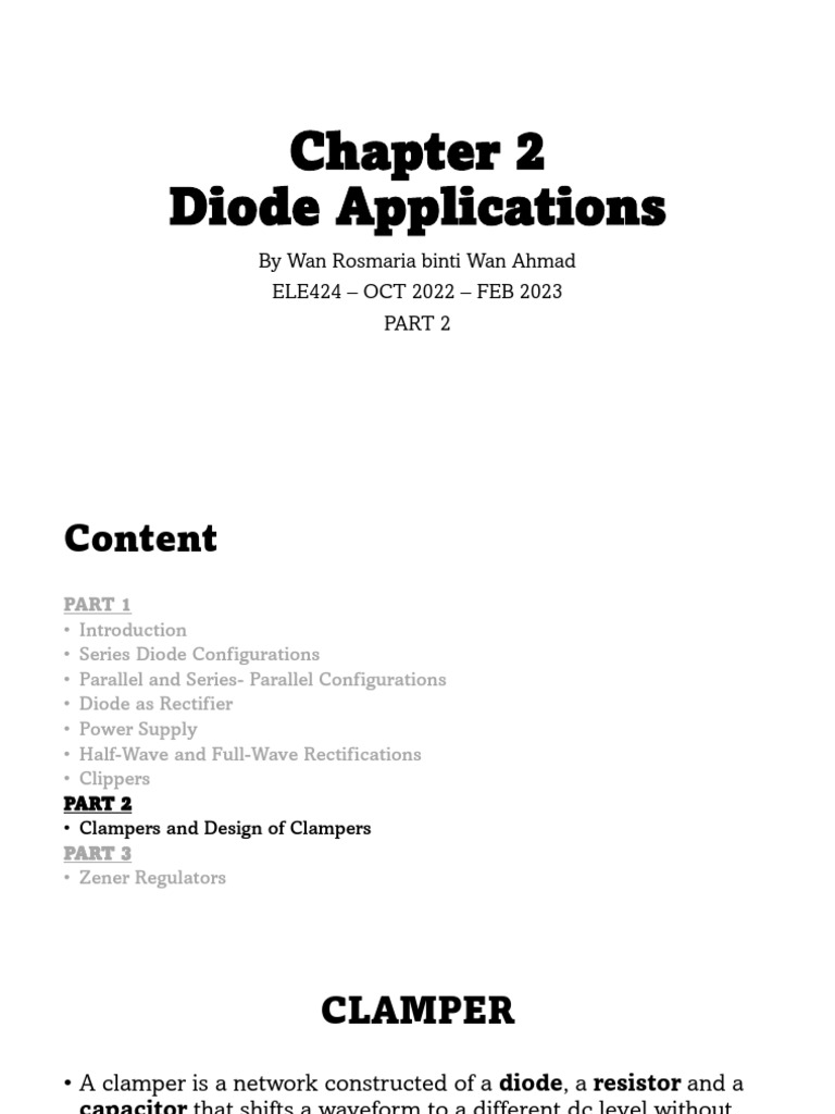 Chapter 2 Diode Applications - Part 2 | Download Free PDF | Computer Engineering | Electromagnetism