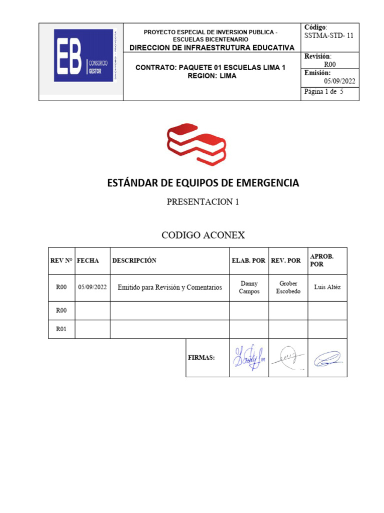 SSTMA-STD-11 Equipos de Emergencia | PDF