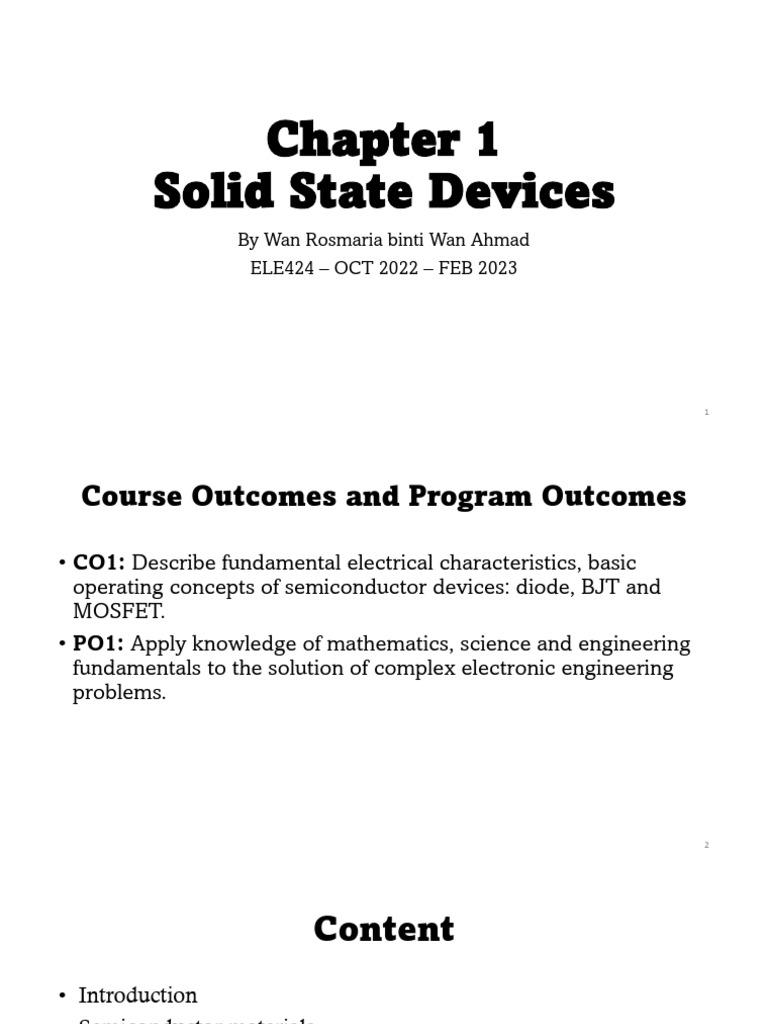 Chapter 1 Semiconductor Materials and Devices - Oct2022 | PDF | P–N Junction | Doping ...