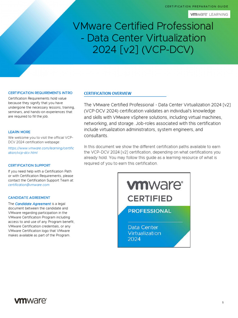 VMW VCP DCV Certification Preparation Guide | PDF | Certification | Trademark