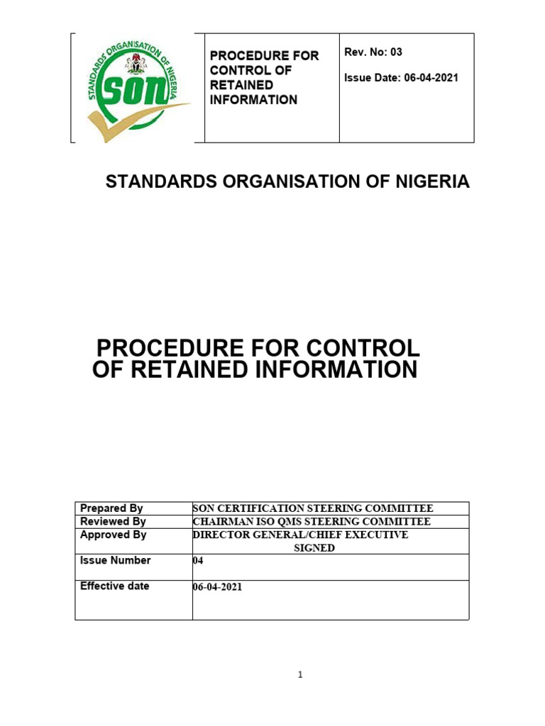 Document Control Procedure | PDF | Information | Information Science
