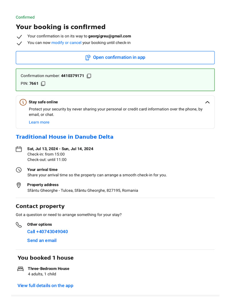 Confirmation+ +booking Com1711714 | PDF | Credit Card | Booking.Com