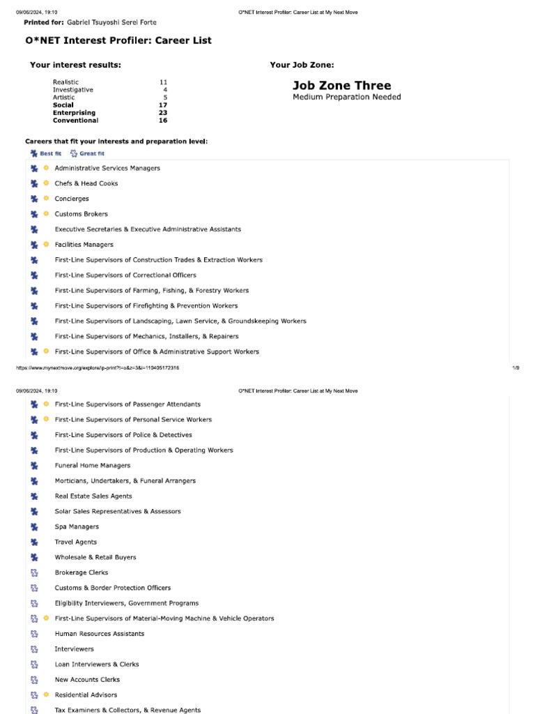 Gabriel Tsuyoshi - OnET Profile | PDF