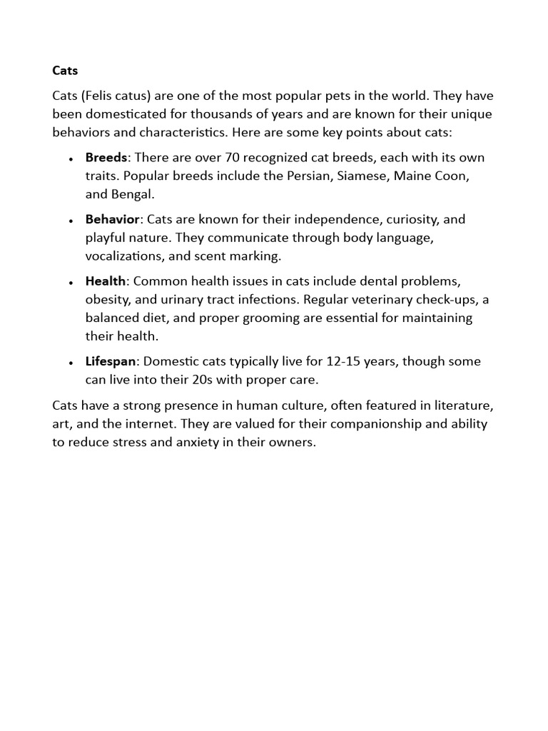 Cats | PDF