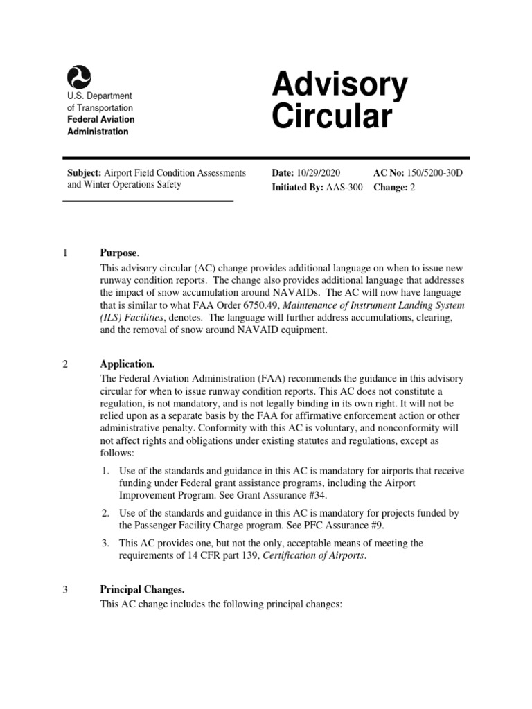 Advisory Circular: Purpose | PDF | Airport | Runway