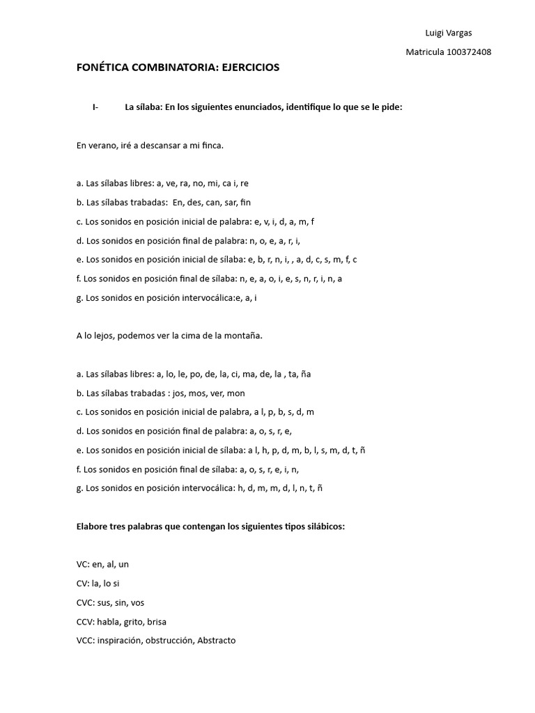 Actividad unidad 5 - Fonetica | PDF | Fonética | Lingüística