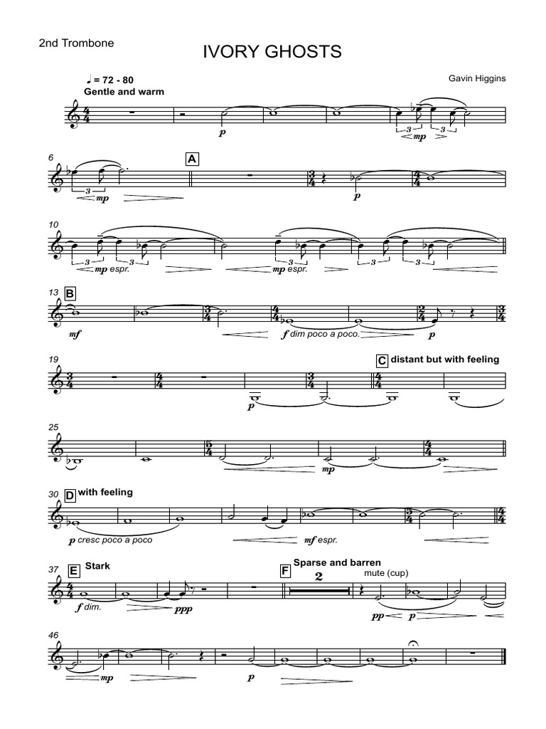 Ivory Ghosts Score - 2nd Trombone | PDF