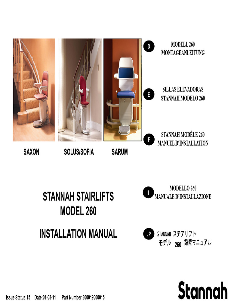 Stannah Model 260 Installation Manual | PDF | Biens manufacturés
