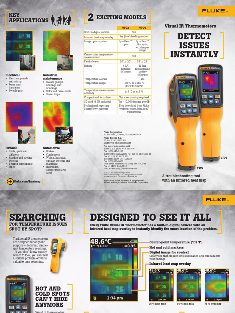 Fluke FLK VT04 Datasheet | PDF | Infrared | Thermometer
