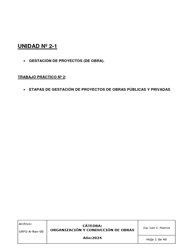 Unidad #2-1 - Gestación de Proyectos | PDF | Estudio de factibilidad | Gestión de recursos humanos