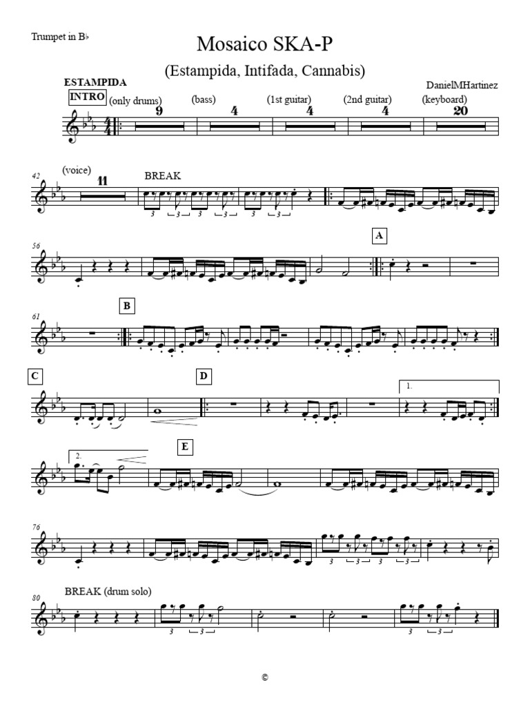 Mosaico Ska-p - Trumpet in Bb | PDF