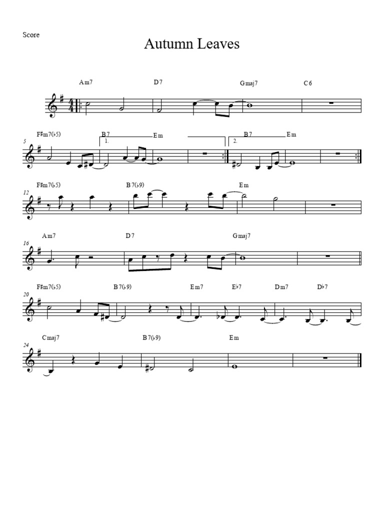 Autum Leaves Guide-Tones | PDF | Xadrez