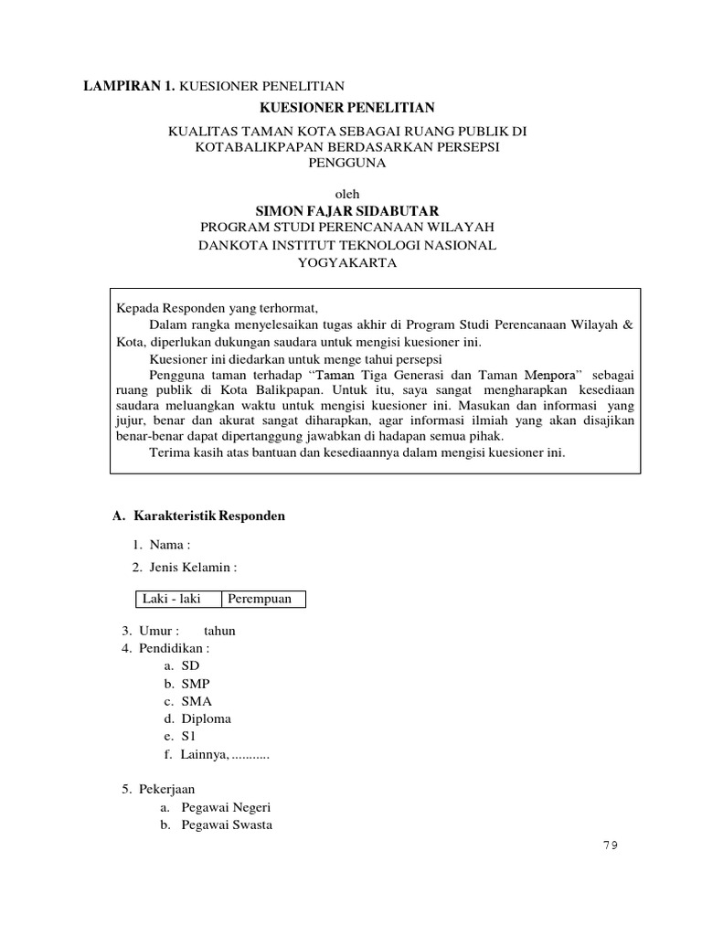 LAMPIRAN Kuesioner | PDF