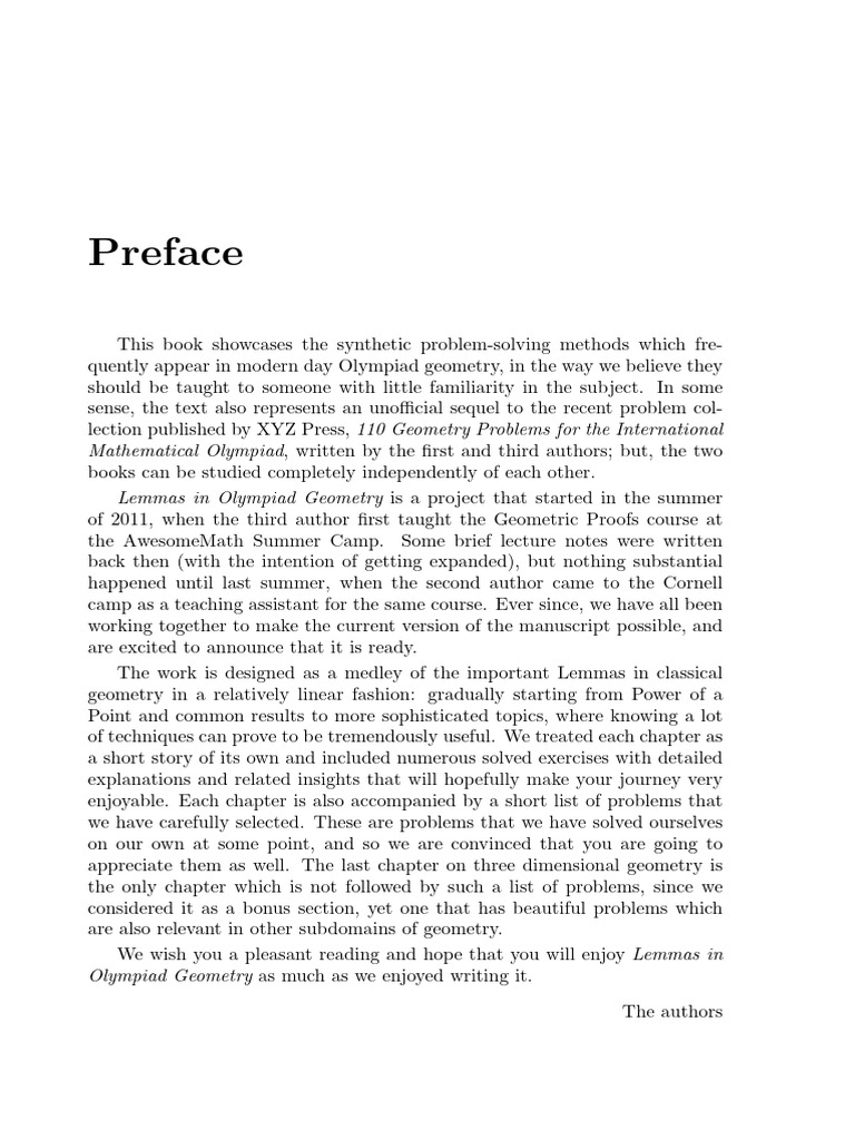 Lemmas in Olympiad Geometry Soft Look Inside | PDF | Triangle | Circle