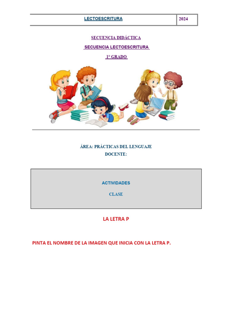 Lectoescritura 1 Grado | PDF