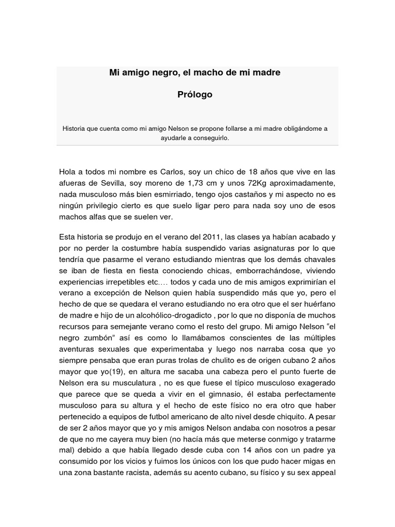 Mi Amigo Negro, El Macho de Mi Madre | PDF