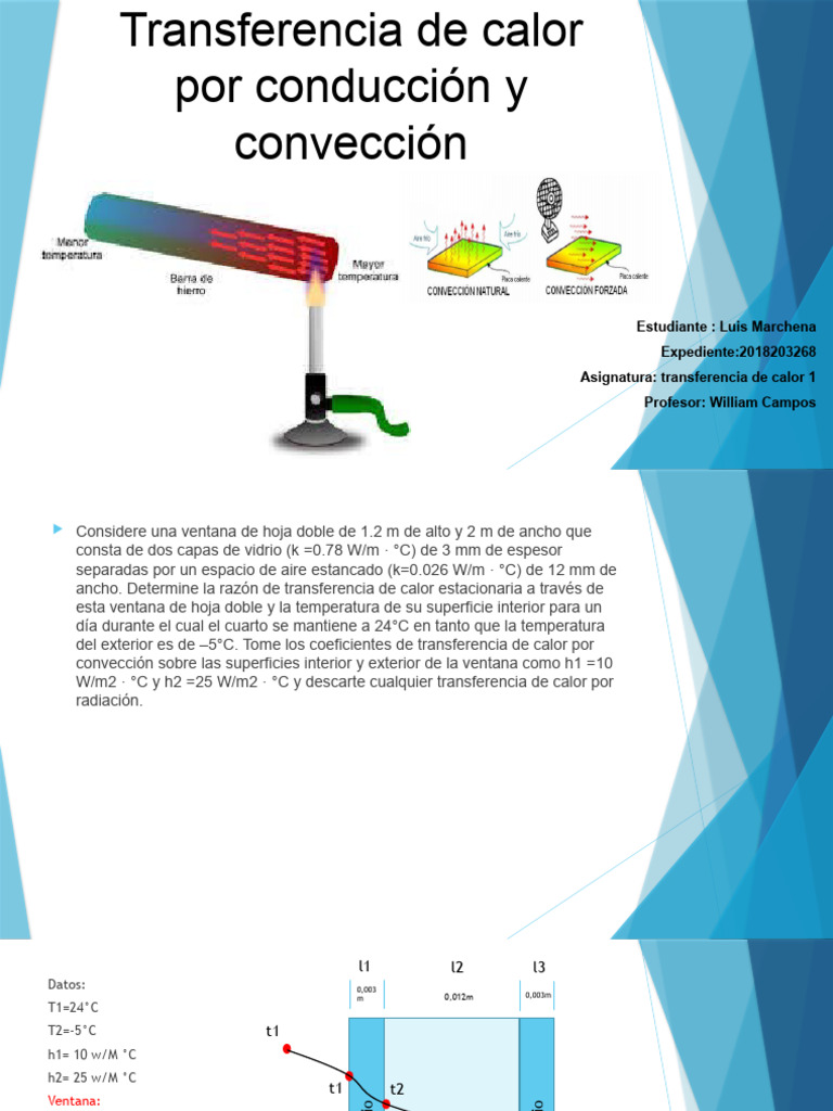 Transferencia de calor por conducción y convección | PDF