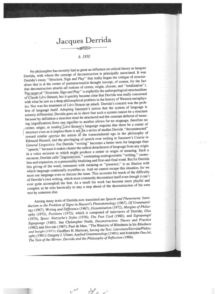 Derrida, Structure, Sign, and Play | PDF