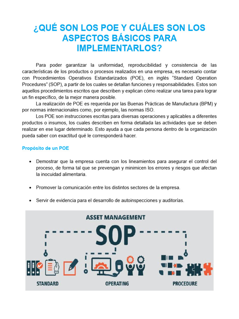 Guía de POE para la Industria Alimentaria | PDF | Alimentos | Seguridad ...