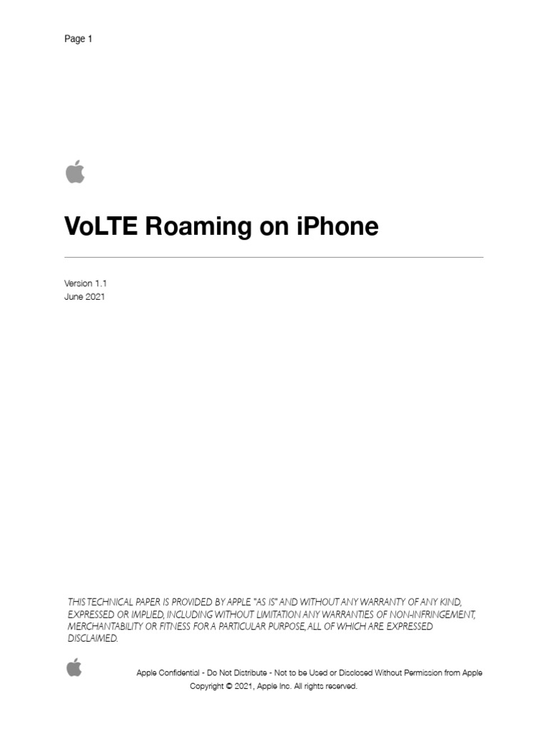 VoLTE Roaming On Iphone v1.1 | PDF | I Phone | Mobile Technology