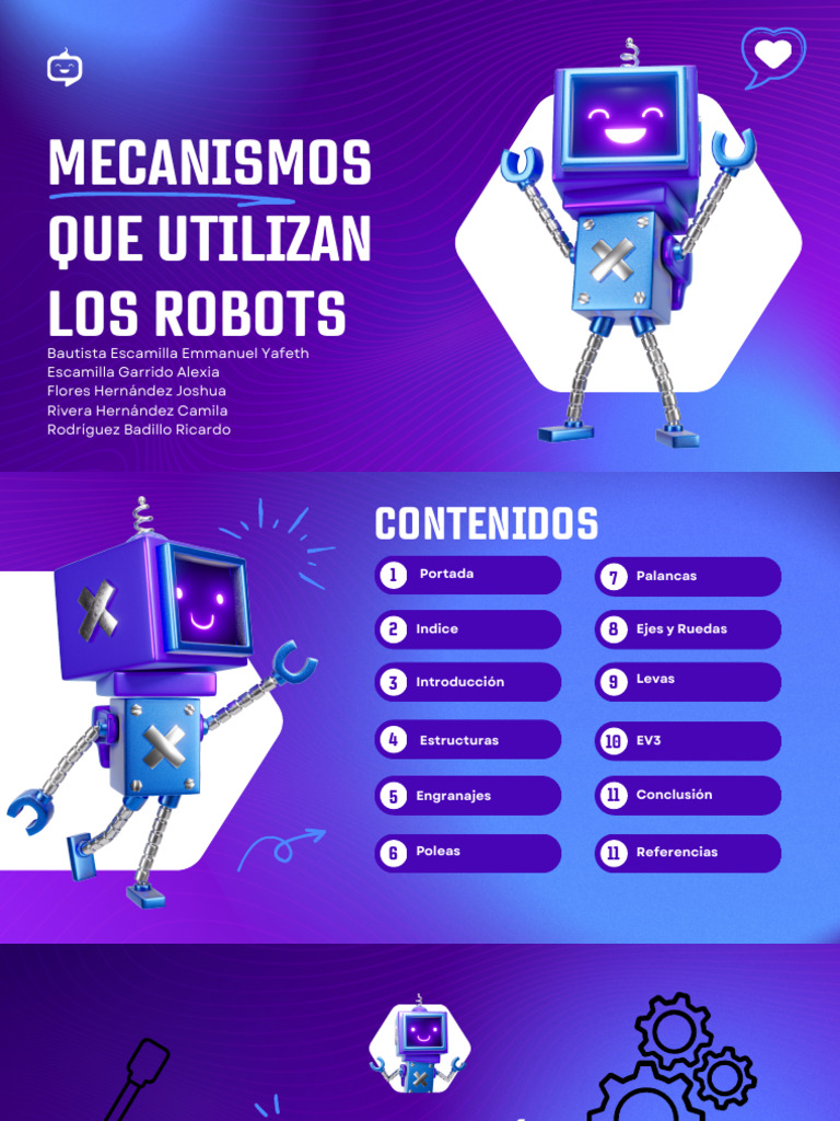 Mecanismos que utilizan los robots | PDF | Engranaje | Palanca