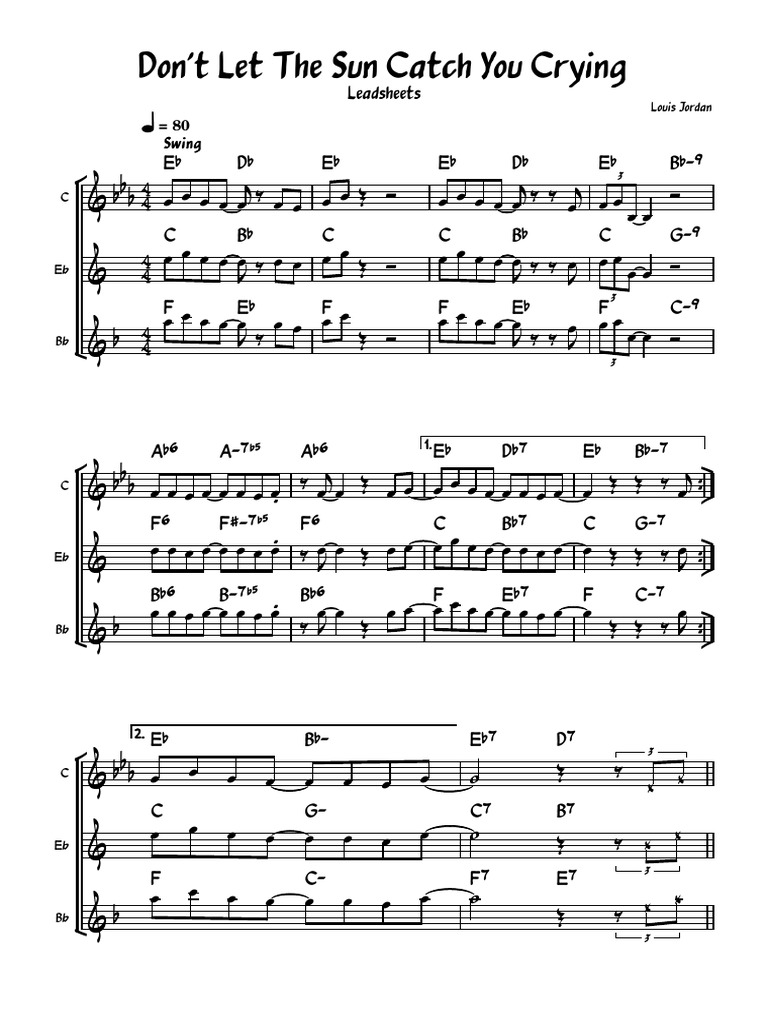 Don't Let The Sun Catch You Crying-Score - and - Parts | PDF | Pitch ...