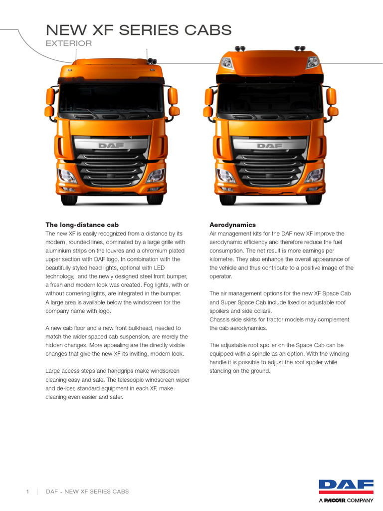 New XF Series Cabs: Exterior | PDF | Bed | Truck