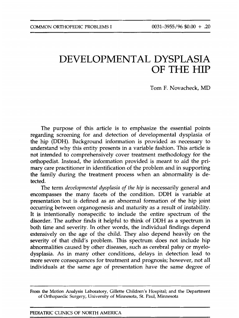 Understanding Developmental Dysplasia of the Hip | PDF | Hip ...