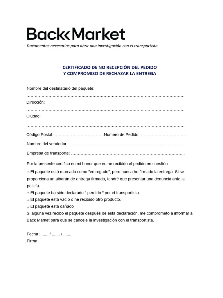 Documentos para investigar entrega fallida | PDF | Negocios | Finanzas ...
