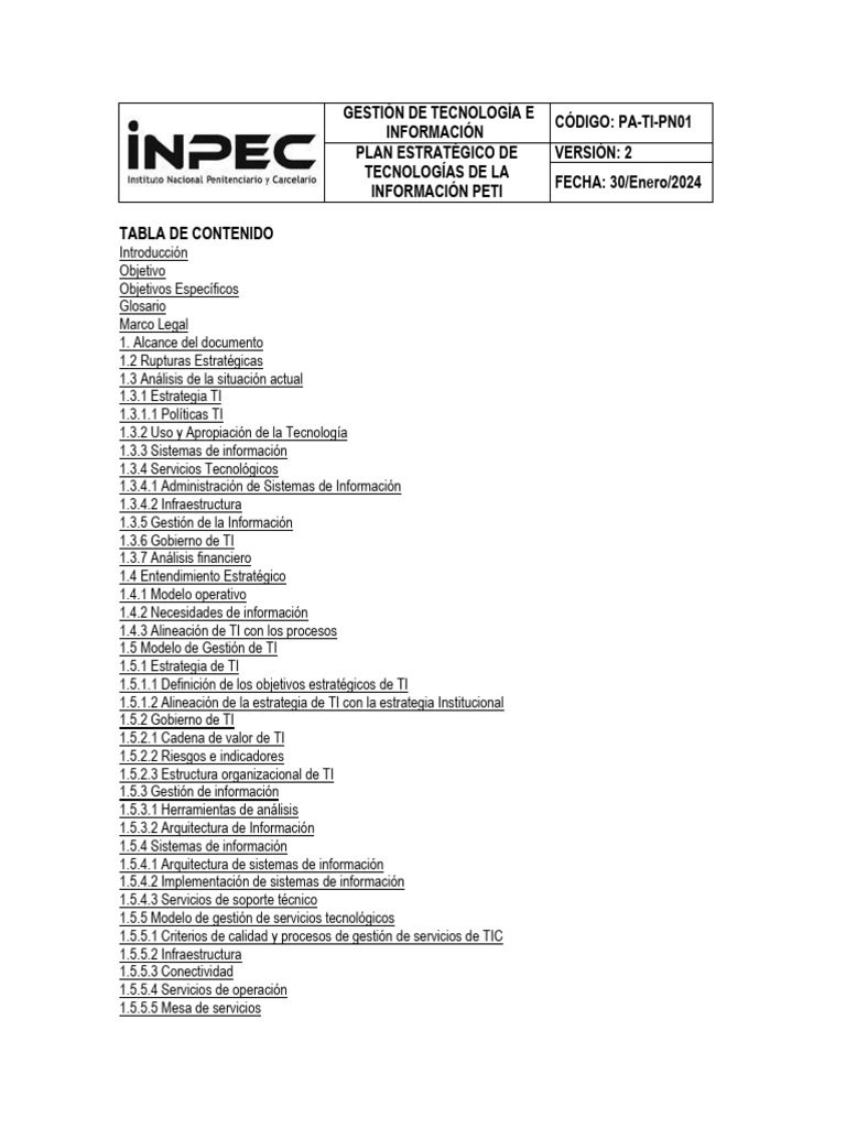Plan - Estratégico - de - Tecnologías - de - La - Información - PETI ...