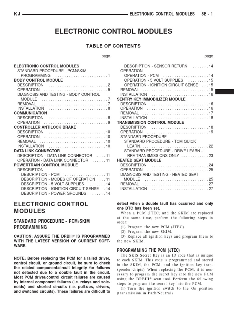 Electronic Control Modules | PDF | Airbag | Instrumentation