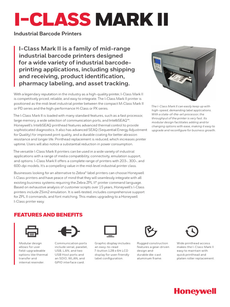 sps-ppr-i-class-markii-industrial-printer-data-sheet-en-a4 | PDF | Printer (Computing ...