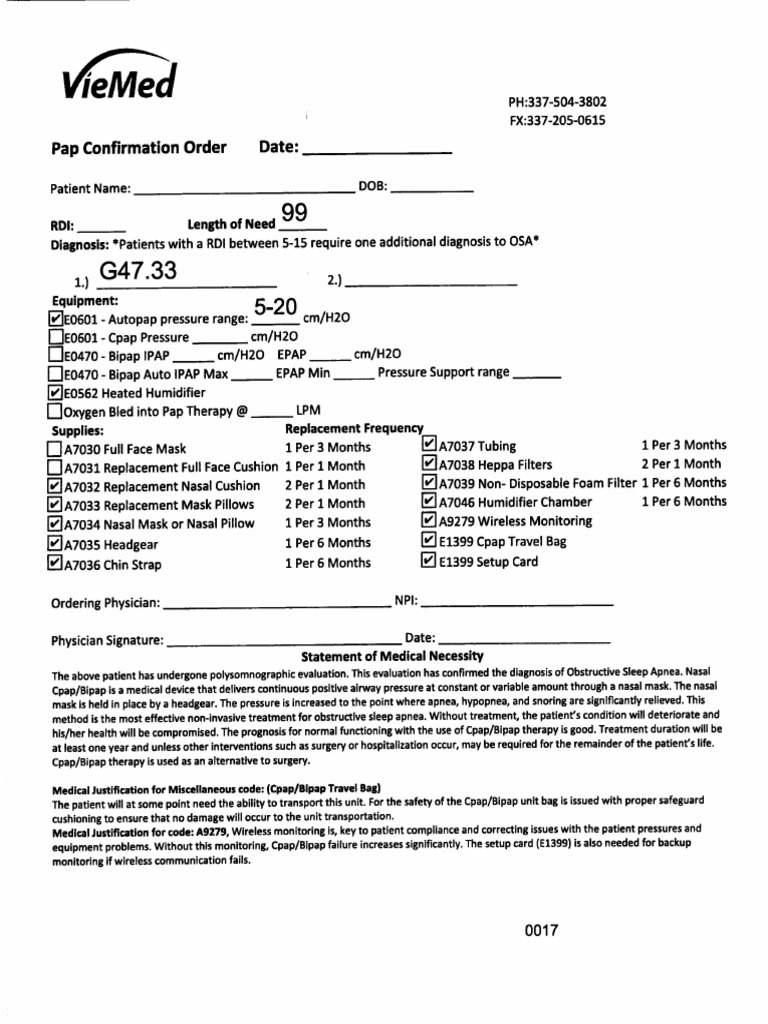VieMed Cpap Form | PDF