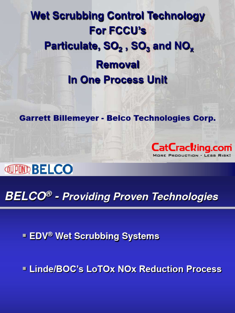 Belco Scrubber and NOx Reduction | PDF | Filtration | Process Engineering