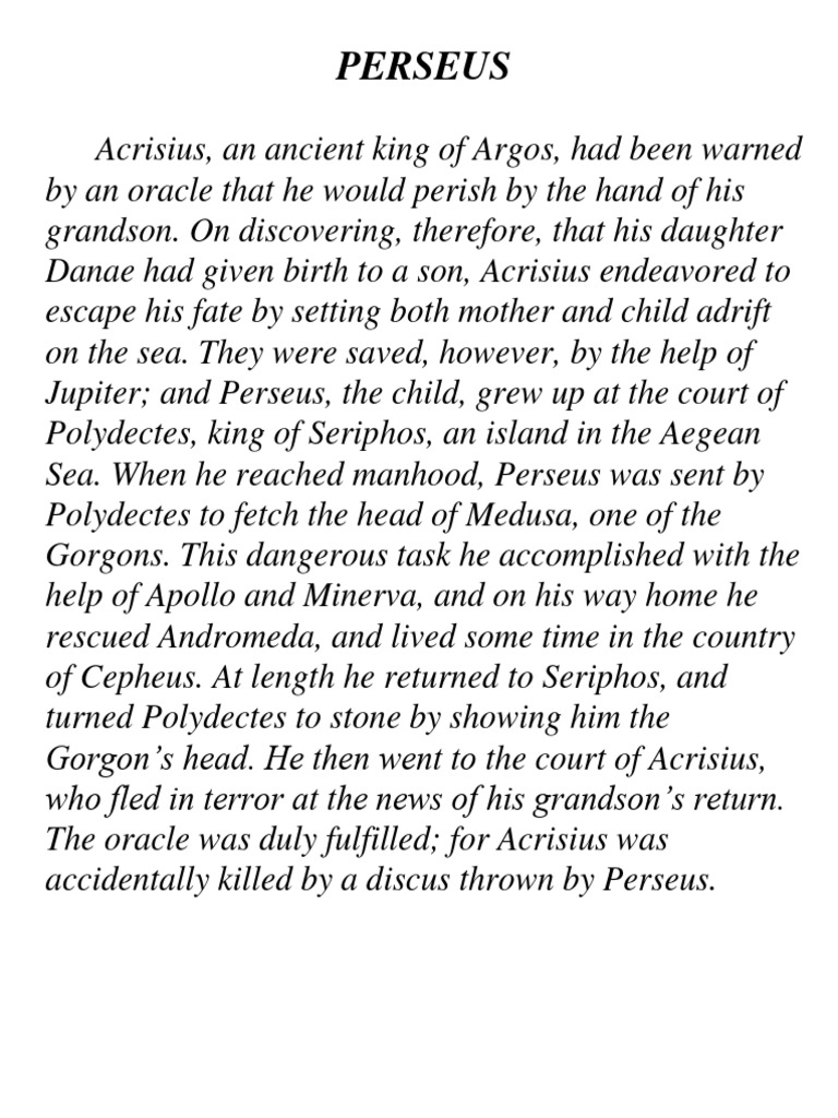 Perseus: Oracle, Survival, and Destiny | PDF | Syntax | Language Mechanics