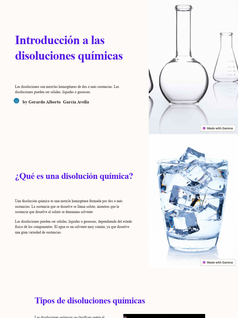 Introduccion A Las Disoluciones Quimicas | PDF | Concentración | Solubilidad