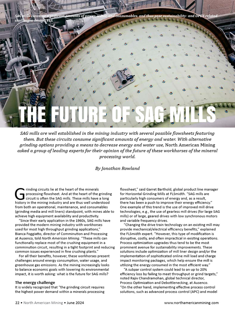 Technical Article On The Future of SAG Mills in Mining 1720184744 | PDF | Mill (Grinding ...