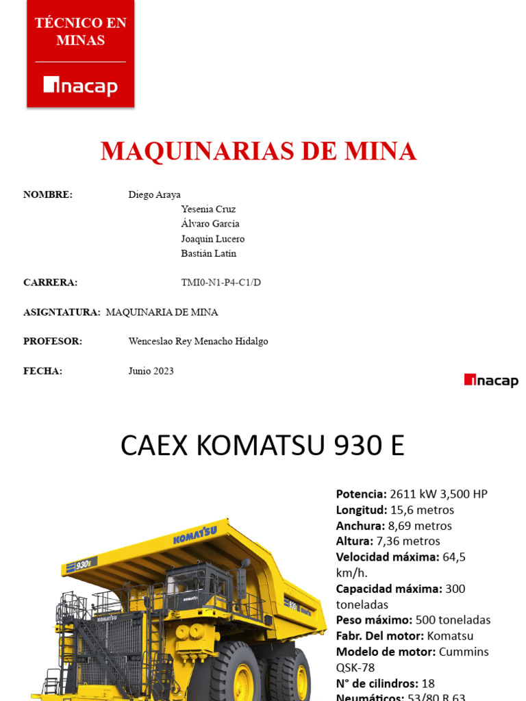 Maquinarias Mina | PDF | Neumático | Camión