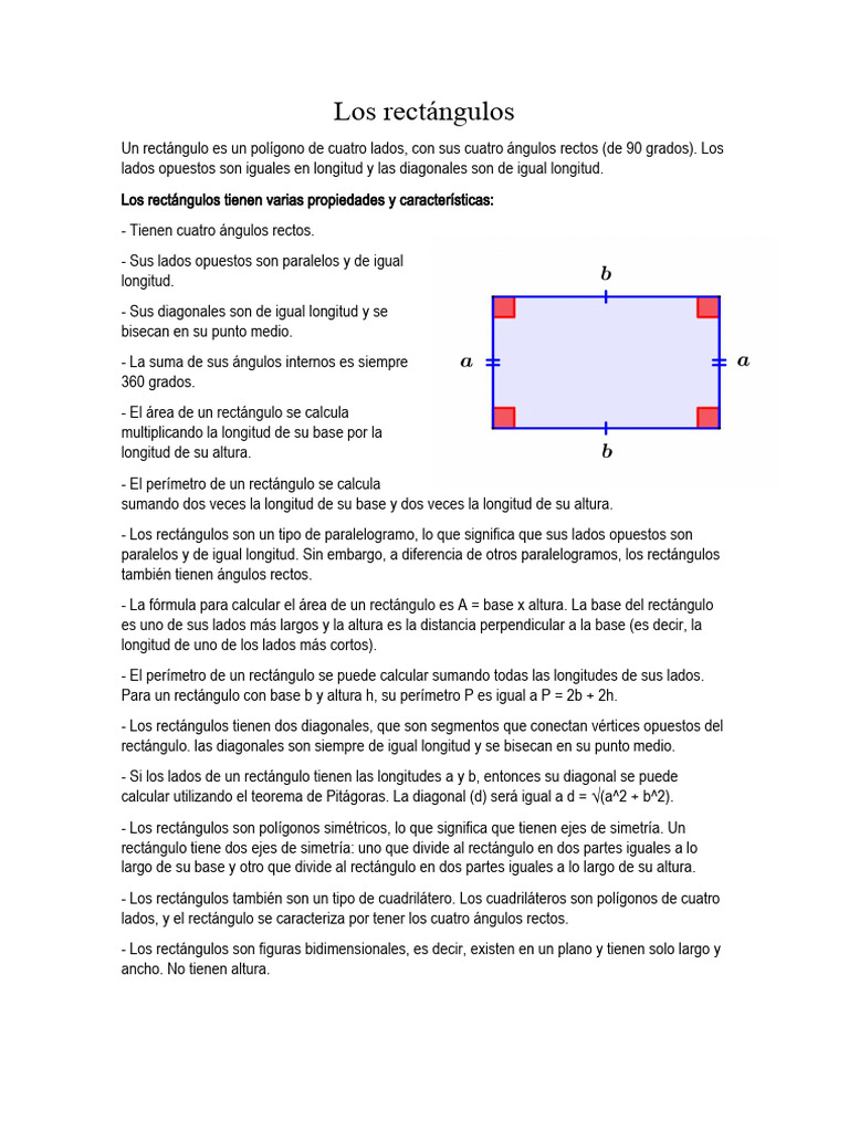 Los rectángulos | PDF | Rectángulo | Formas geométricas