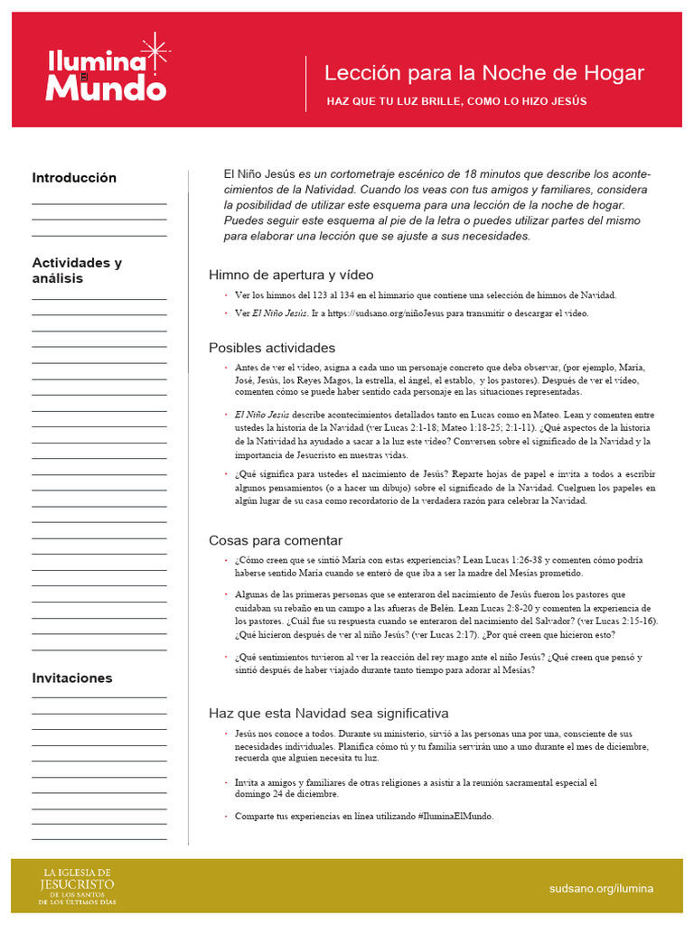 Leccion Noche de Hogar | PDF | Natividad De Jesus | Navidad