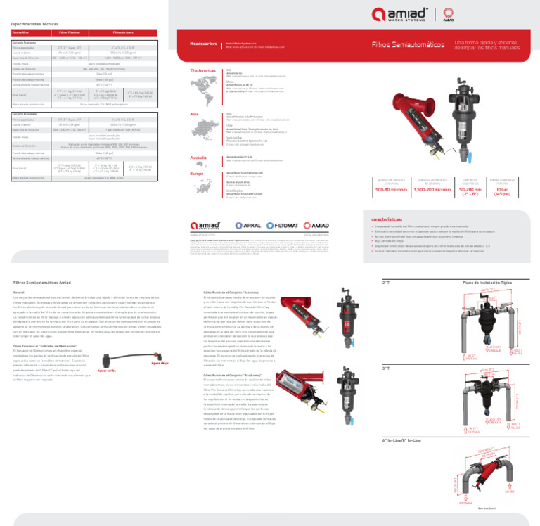 AMIAD Semi Automatic Manual Ind Catalogue ES | PDF | Ingeniería Química ...