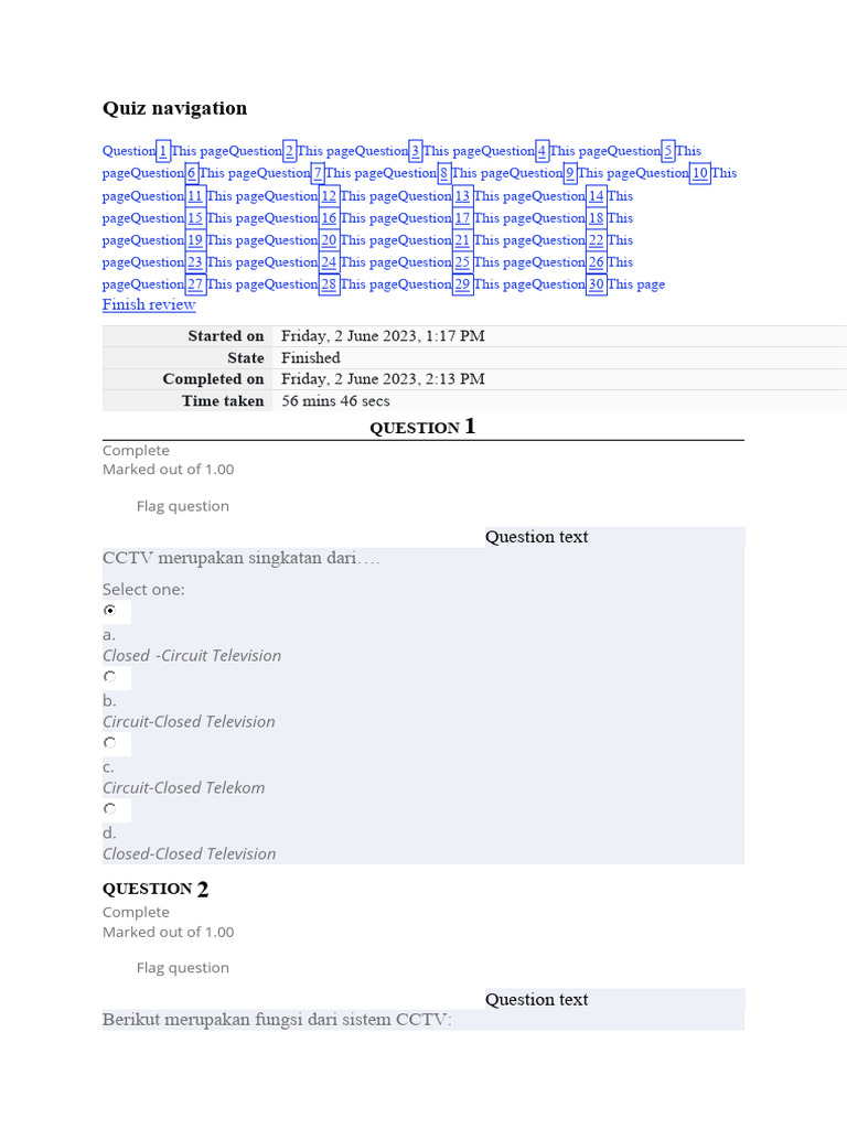 Final Exam CCTV | PDF