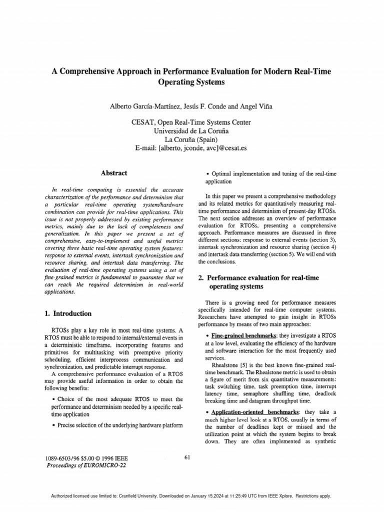 A Comprehensive Approach in Performance Evaluation for Modern Real-time ... A Comprehensive Approach in Performance Evaluation for Modern Real-time ...