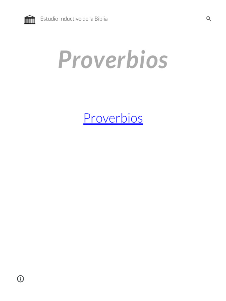 Estudio Inductivo de La Biblia - Proverbios | PDF | Libro de proverbios | Sabiduría